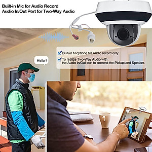 VIKVIZ 4MP PTZ IP Camera with 4X Optical Zoom 16X Digital Zoom,Ultra Low-Illumination,Audio Record,Speaker Port,66ft IR Night Vision,Built-in SD Slot,WDR Version OEM DS-2DE2A404IW-DE3
