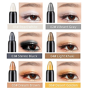 LSxia 15 Colors Glitter Eyeshadow Stick Colorful Set, Shimmer Glitter Pearl Cream Eye-Shadow Stick Eyeshadow Crayon, Shiny Colored Sticks Eyeshadow Pen Eye Makeup, Long Lasting Smooth Eye shadow Stick