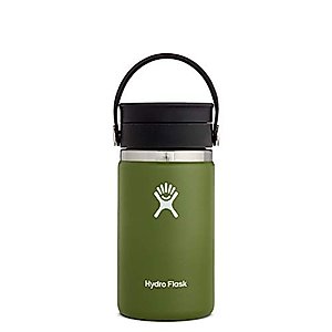 Hydro Flask 12 oz. Coffee Travel Mug - Insulated, Stainless Steel, & Reusable with Wide Flex Sip Lid, Olive