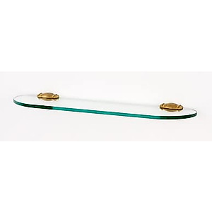 Alno Charlie's Collection 24" Glass Shelf with Brackets - Satin Brass