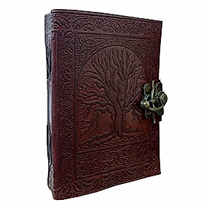 Leather Celtic Tree of Life Book of Shadows Blank Spell Book Wicca