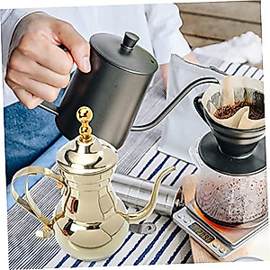 SHOWERORO Arabic Coffee Pot Tea Kettle for Stovetop Whistling Teakettle Coffee Maker Pot Cold Wine Lemonade Decorations Hand Brewing Tea Pot Make Tea Dripping Water Turkey Stainless Steel