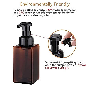 QTBH Soap Dispenser 450ml Foaming Dispenser Refillable Pump Bottle for Liquid Soap Shampoo Body Wash Bathroom Container for Cosmetics Soap Pump (Capacity : 250ml, Color : Clear)