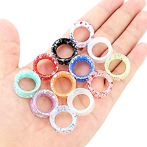 Longbeauty 24Pcs Silicone Ear Gauges Flexible Flesh Tunnels Plugs Ear Piercing Jewelry Mixed Color Set 2g