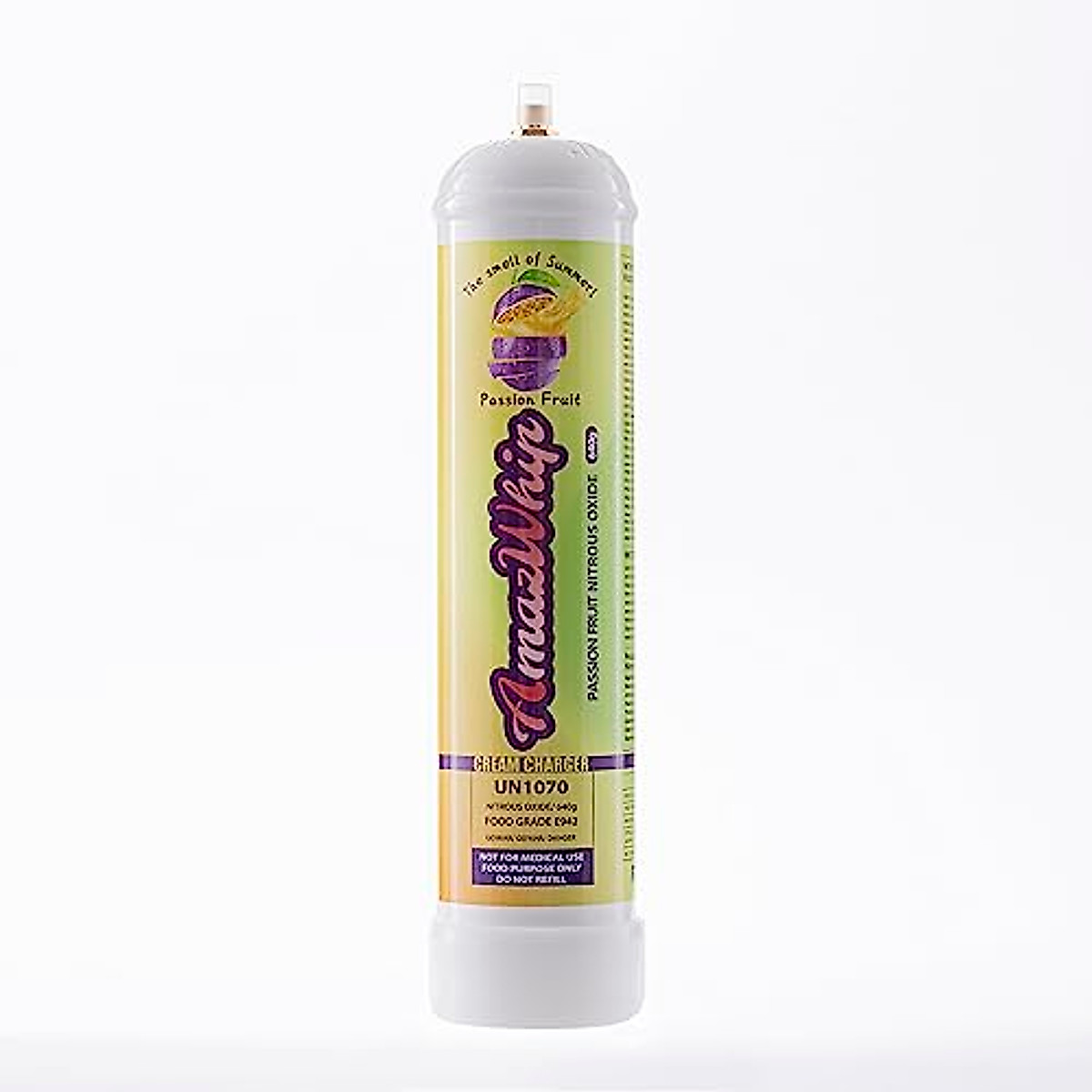 AmazWhip 0.95L 640 Gram Passion Fruit Flavor Whipped Cream Charger Cartridge Tank for Cream Charger Dispenser (1 cylinder)