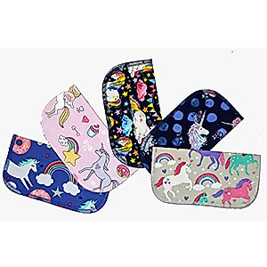 2 Ply Printed Flannel 8x8 Inches Set of 5 Little Wipes Unicorn Fantasy