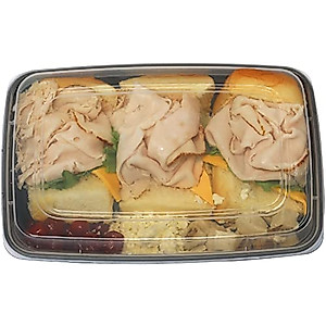 50 Pack - SimpleHouseware 1 Compartment Reusable Food Grade Meal Prep Storage Container Lunch Boxes, 28 Ounces