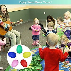 LIVTE 60 Pcs Plastic Egg Shakers Musical Maracas Eggs for Classroom Music or Playing at Home (Blue, Red, Yellow, Green, Pink, Dark Blue)