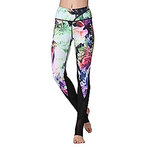 tom+alice Stretch Printed Yoga Pants for Women Girl Solid Color High Waisted Athletic Outdoor Golf Leggings