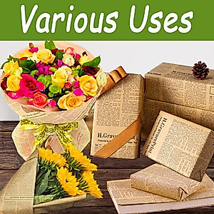 Ouzrpuo Wrapping Paper 20pcs Christmas Vintage Gift Wrapping Paper Large Newspape for Packaging Flower, Birthday Gift, Book (20.5 * 27.5 Inch)