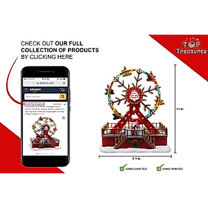 Christmas Ferris Wheel - Animated Pre-lit Musical Christmas Village - Perfect Addition to Your Carnival Christmas Decorations & Snow Village Displays 11 in