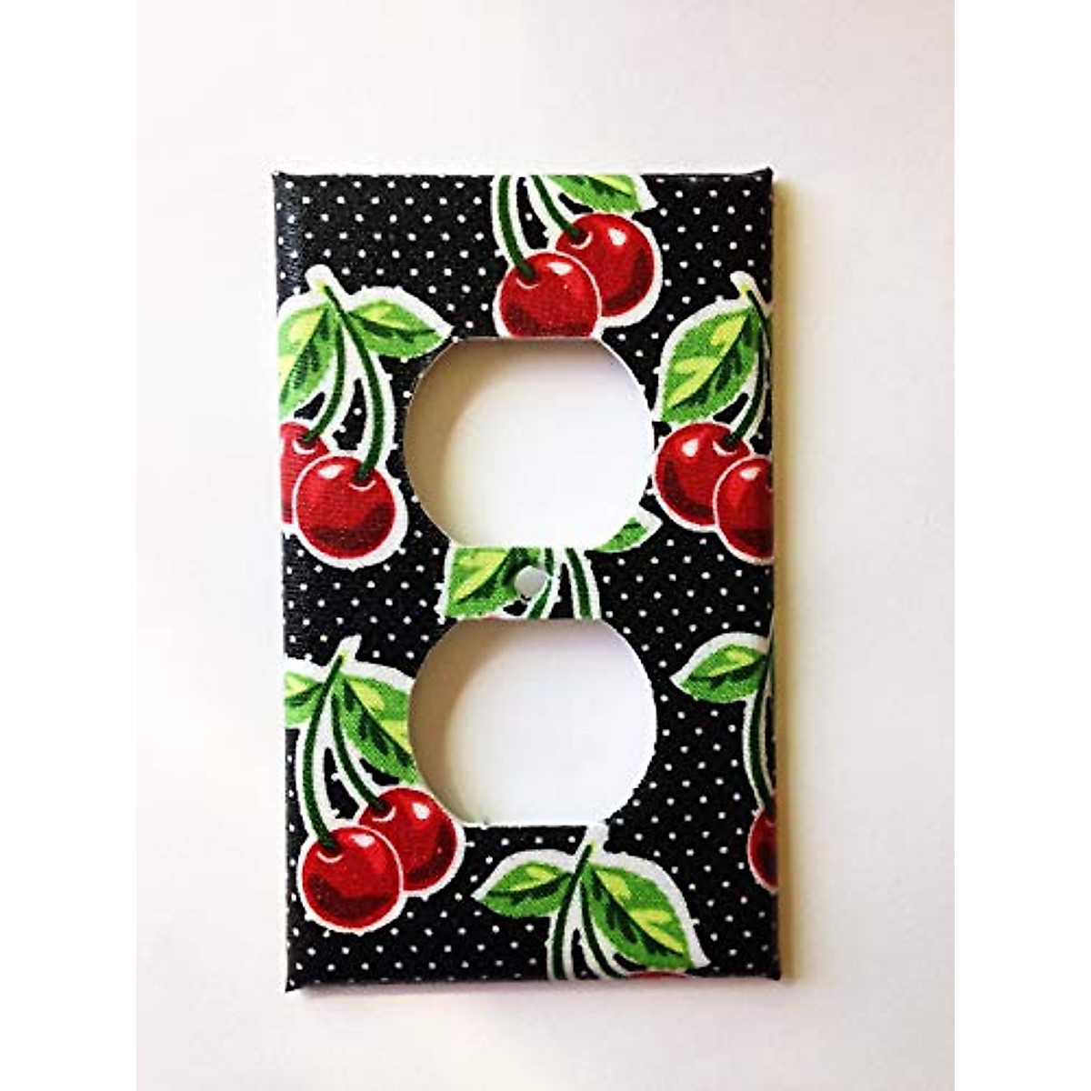 Black And White Cherry Light Switch Cover Various Sizes Offered
