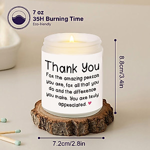 BAUBLEDAZZ Thank You Gifts for Women, Thank You Candle- Handmade Lavender Natural Soy Wax Candle (7oz)- Appreciation Gifts for Friends, Coworker, Employee, Hostess Gifts