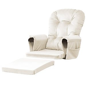 Lucky Monet 5Pcs Glider Rocker Replacement Cushions - Velvet Glider Cushions Replacement Set with Side Storage Pockets, Thick Glider Chair Cushions Washable & Non Slip, Cushion ONLY - Beige