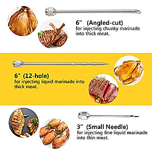 Ofargo Meat Injector, Meat Injectors for Smoking with 3 Marinade Injector Needles; Injector Marinades for Meats, Turkey, Brisket; 2-oz