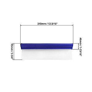 QWORK Water Car Squeegee,12 inch Flexible T-Bar Water Silicone Window Squeegee for Car Or Home Use, Blue