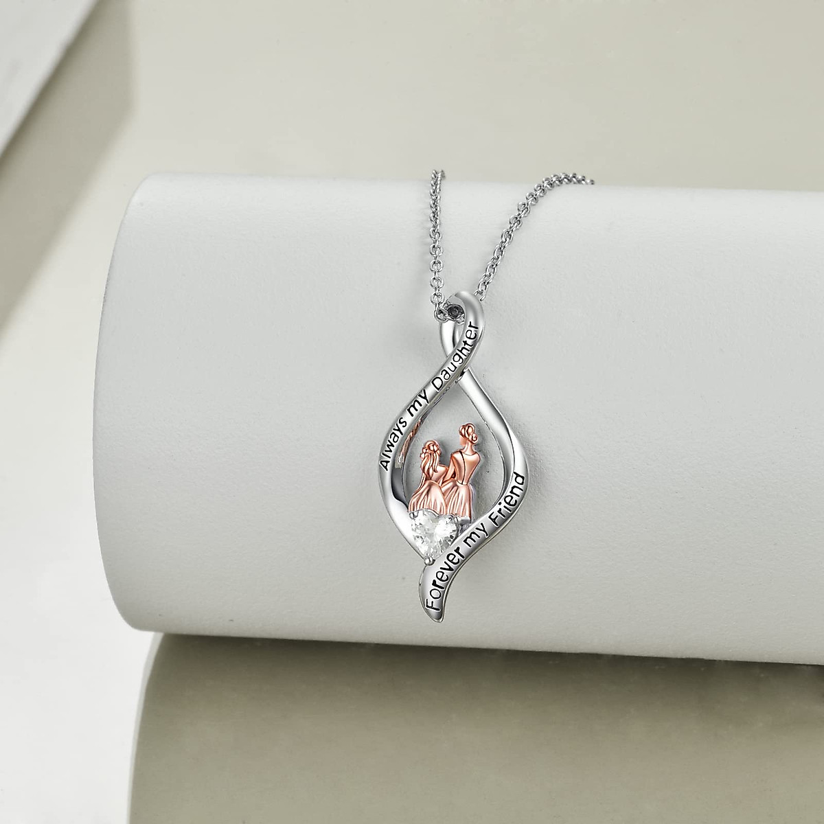 WINNICACA Mom and Daughter gifts S925 Sterling Silver Daughter & Mother Necklace to My Daughter Birthday Gifts for Daughter from Mom I Love You Forever Infinity Pendant Jewelry to My Adult Daughter