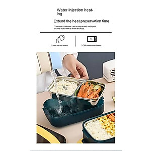 KAYNO Bento Boxes for Adults, 304 Stainless Steel Bento Lunch Box, Modern 2Layer Insulated Bento Box, 2 Compartment Leakproof Lunch Container Portable Food Storage Containers for Women Men