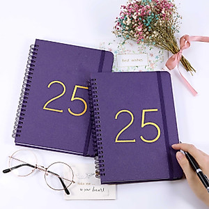 2023 Planner - Weekly Monthly Planner 2023, 2023 Planner with Tabs, January 2023 - December 2023, 6.45" x 8.45", Flexible Cover with Twin-Wire Binding, Banded - Purple