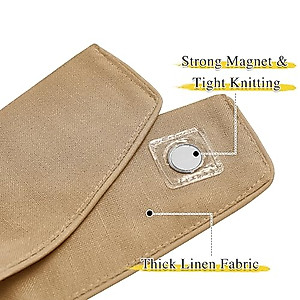 NICETOWN Thick Linen Strong Magnetic Curtain Tiebacks - Natural Decorative Curtain Ties Wide Straps Holdbacks for Modern Curtains (Burlap, 11.8 X 4 Inches, Set of 4)