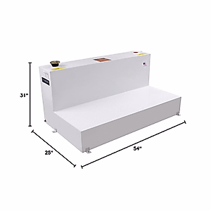 Lund 83592T 92-Gallon 14-Gauge Steel Full Size L-Shape Liquid Storage Tank, White