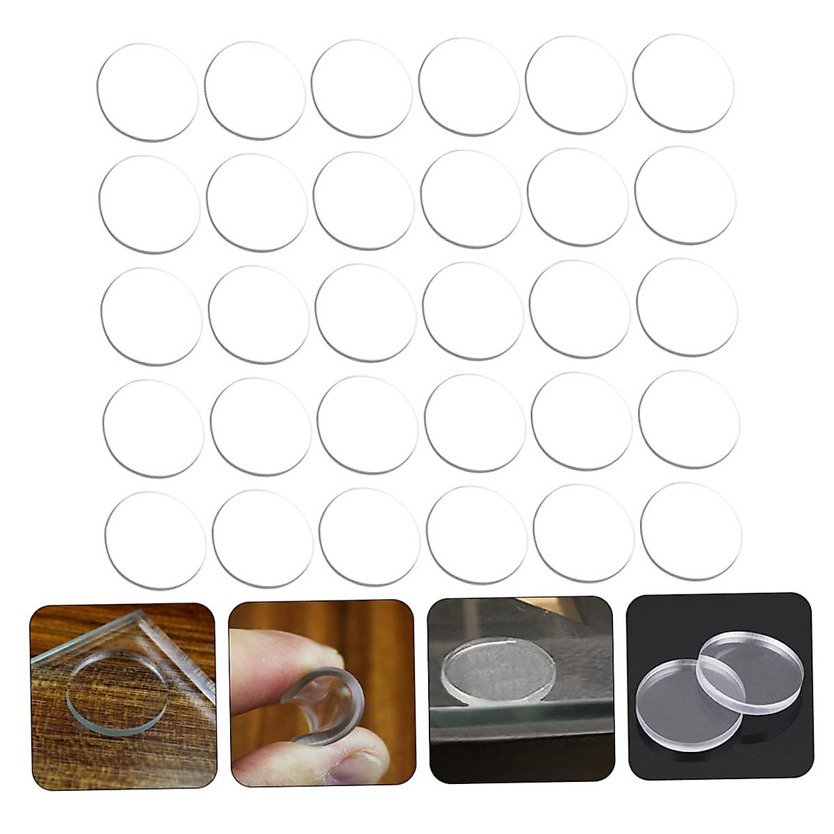 Cabilock 30pcs Gasket Furniture Protectors Leg Protectors for Chairs Table Leg Pads Bumper Protective Pads Furniture Protect Pads Furniture Gripper Clear Desk Protector Transparent Rubber
