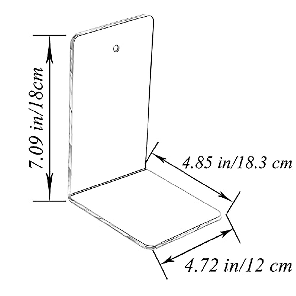 Clear Plastic Acrylic Bookends, 2 PC Bookends for Shelves Organizer Bookshelf Heavy Duty Book Ends and Desktop Organizer Book Stoppers Decorative Bedroom Library Office School Supplies Stationery Gift