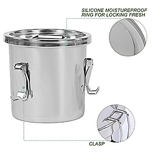 jojofuny Stainless Steel Rice Bucket Grain Storage Bin Rice Dispenser Container Bacon Grease Container Milk Bucket Can for Rice Dry Foods Flour