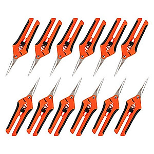 YaeCCC 12-Pack 6.5 Inch Gardening Hand Pruner Pruning Shear with Stainless Steel Blades