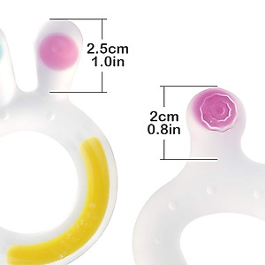 haakaa Baby Teething Toys Baby Teethers Toys for Babies Palm Silicone Teether Combo, Soothe Teething Pain and Itching Gums, BPA Free, 3M+