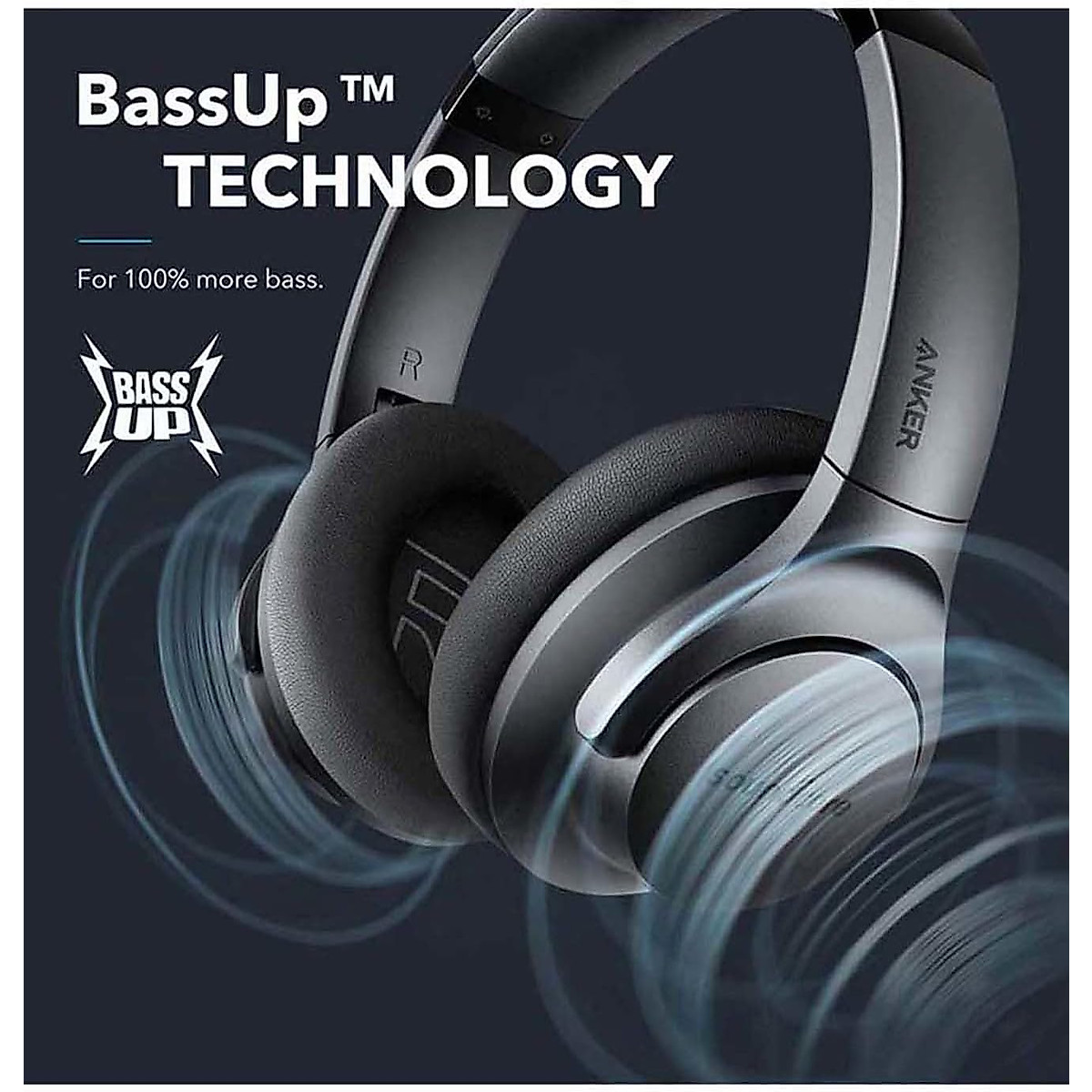 Anker Soundcore Life Q20 Hybrid Active Noise Cancelling Headphones, Wireless Over Ear Bluetooth Headphones with 40H Playtime, Hi-Res Audio, Deep Bass, Memory Foam Ear Cups and Headband (Renewed)