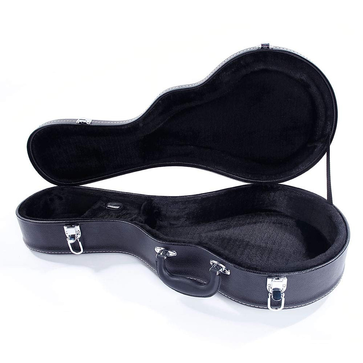 F-Style Microgroove Mandolin Hard shell Case Pattern Leather Wood Mandolin Case Black