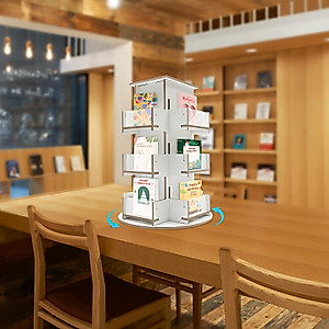 TFCFL Card Display Stand, Card Display Rack,3 Tier Acrylic Sticker Display Stand 360° Rotating Display Shelf for Coasters, Stickers, Retail, Showcase, Tradeshow