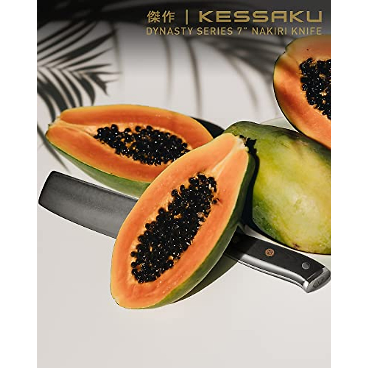 KESSAKU Nakiri Knife - 7 inch - Damascus Dynasty Series - Asian Vegetable Cleaver - Razor Sharp Kitchen Knife - Forged 67-Layer Japanese AUS-10V Stainless Steel - G10 Garolite Handle with Blade Guard