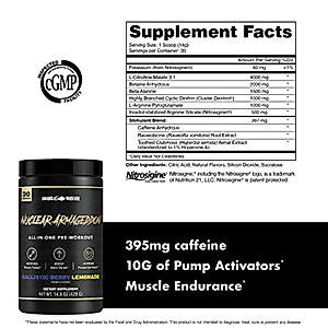 Anabolic Warfare Nuclear Armageddon Pre Workout Powder Pre-Workout for Men & Women with L-Citrulline, Beta Alanine Powder and Caffeine (Ballistic Berry Lemonade - 30 Servings)