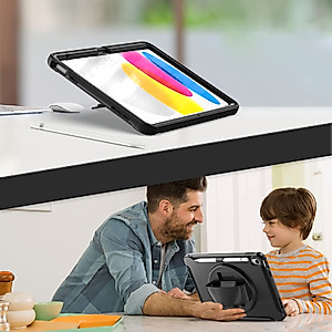 SaharaCase Protection Hand Strap Series Case for Apple iPad 10.9" (10th Generation 2022), Black (TB00278)