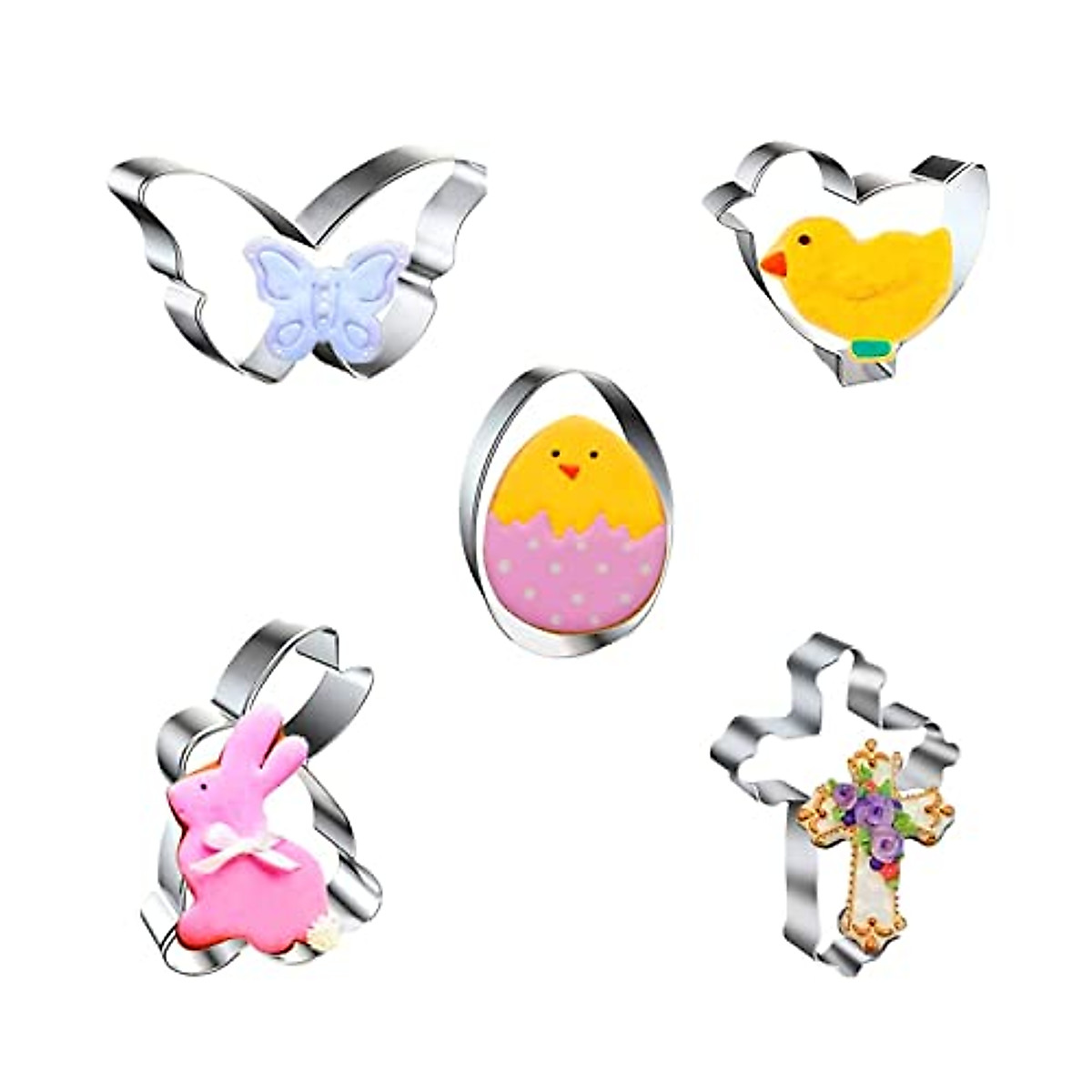 ANMEISH Cookie Cutters Set, 80-Piece — Holiday, Alphabet, Numbers and Everyday Shapes Metal Cookie Cutters, Including Christmas, Fall Thanksgiving, Halloween, Easter (80)