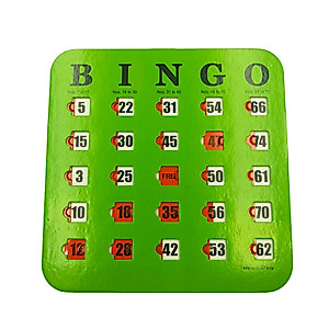 Yuanhe Shutter Slide Bingo Cards - 5 Pack Multi Color Extra Thick Stitched, Easy Read with Finger-Tip Sliding Windows