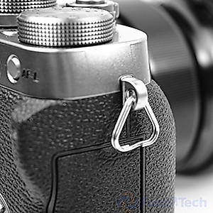 Foto&Tech 4 Pieces Lug Ring Camera Strap, Triangle Split Ring Hook, Compatible with Fujifilm Lecia Nikon Canon Sony Olympus Pentax Panasonic SLR RF Mirrorless Camera (Regular)