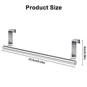 Cabinet Door Towel Bar, Dish Towel Rack for Cabinet, Stainless Steel Kitchen Towel Holder, Over The Door Hand Towel Hanger for Kitchen Bathroom Cupboard, 2 Pack (2*Small)