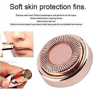 PcleasureCD Facial Hair Remover Replacement Heads,Fit all Hair Remover for Women,Painless Facial Hair Remover Blade with Cleaning Brush,Perfect Touch and Smooth Finishing,18K Gold-Plated