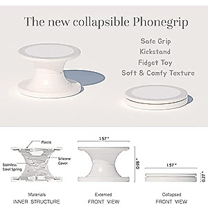 4 Pack Cell Phone Stand，Multi-Function Cellphone Foldable Finger Grip Holder for Smartphone and Tablets - Rose Gold Blush Pink Confetti White Black Stripes Marble Smile Heart