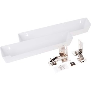 Hardware Resources 14-13/16" Plastic Tipout 2 Shallow Tray Set, White