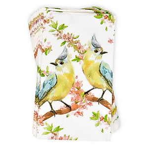 Gift Boutique 100 Bird Guest Napkins Disposable Paper Pack Birds on Branches Hand Napkin for Bathroom Powder Room Wedding Anniversary Holiday Spring Tea Party Bridal Baby Shower Decorative Towels