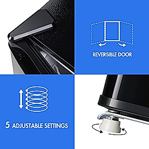 Upstreman 1.7 Cu.ft Mini Fridge with Freezer, Adjustable Thermostat, Energy Saving, Low Noise, Single Door Compact Refrigerator for Dorm, Office, Bedroom, Black-FR17