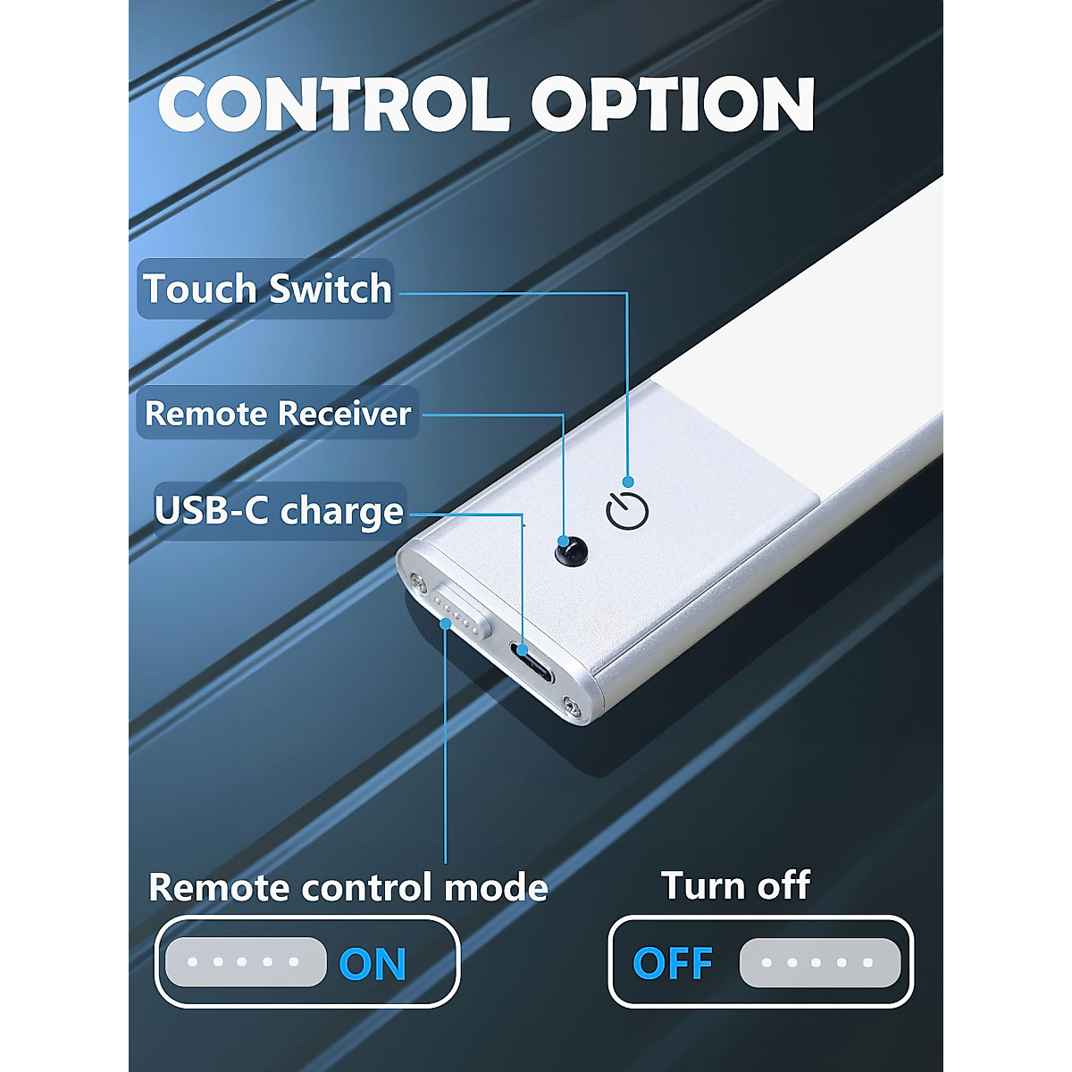 Diomart Under Cabinet Lights, 79 LED Rechargeable Under Cabinet Lighting with Remote, 3 Pack RGB Dimmable led Closet Lights Wireless Under Counter Lights for Kitchen, Stairs, Wardrobe, 15 Colors