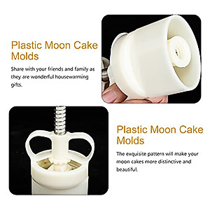 Happyyami 1 Set Hand Pressure Biscuit Mold - autumn mold mooncake cutter stamp cake molds cookie mooncake molder cupcake jelly mooncake tool mooncake shaper white plastic child mousse candy
