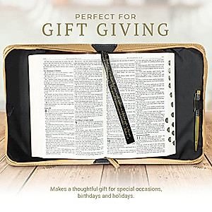 Divinity Boutique Bible Case for Men and Boys - Extra-Large Faux Leather Bible Cover for Church, Study, Travel - Fits Books up to 10” x 7.5” x 1.5”