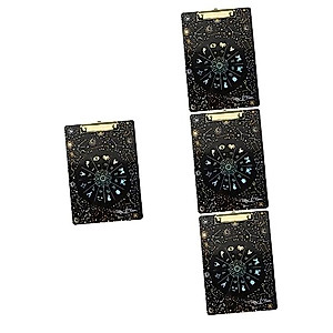Operitacx Plastic Folder 4pcs for Profile Writing Fashion File Folders A Letter Exam Size Case with Clip Clipboards Paper Decorative Nurse Storage Pattern Holder Office Folder Clipboard