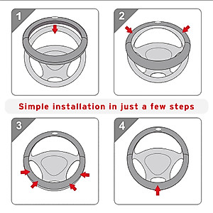 Steering Wheel Cover Replacement for Honda Civic Black Wheel Cover Car Wheel Cover Small Size 13.5-14.5 Inch Small Rudder Small Steering Wheel